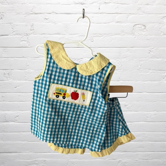Busy Bee Smocks! | Matching Sets | Busy Bee Smocks Blue Gingham Back To ...